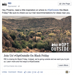 10 story elements from REI's #OptOutside Black Friday movement